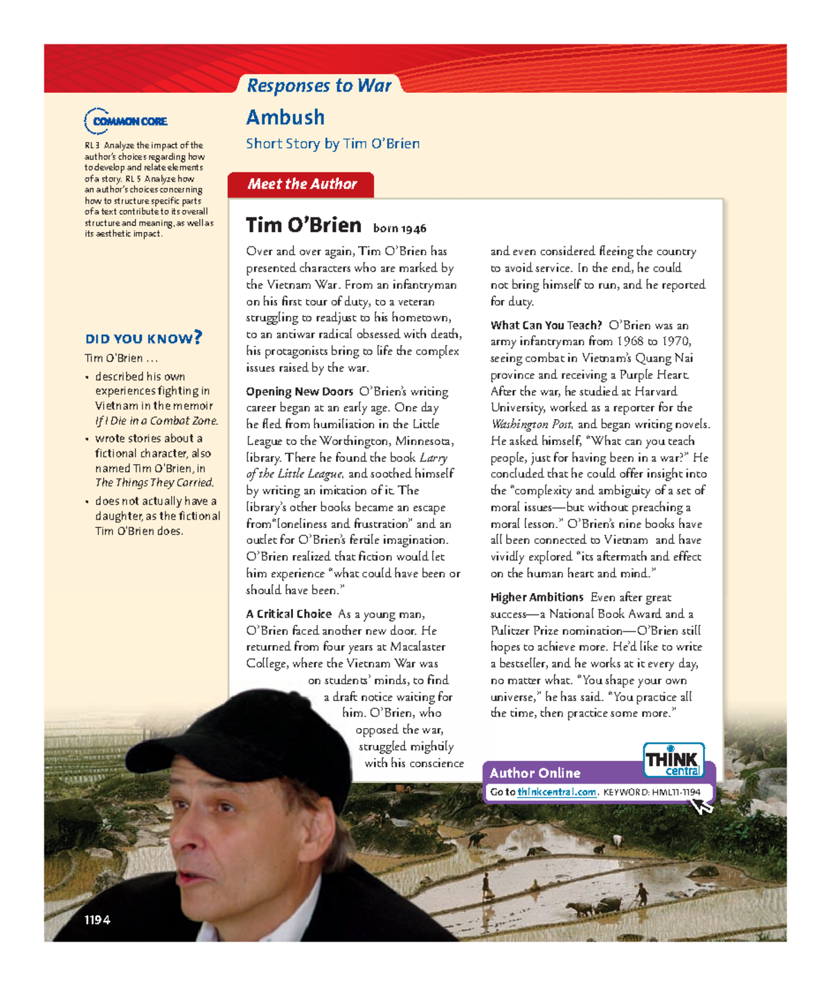 Ambush Tim OBrien - Creative writing and comprehension - Responses to ...