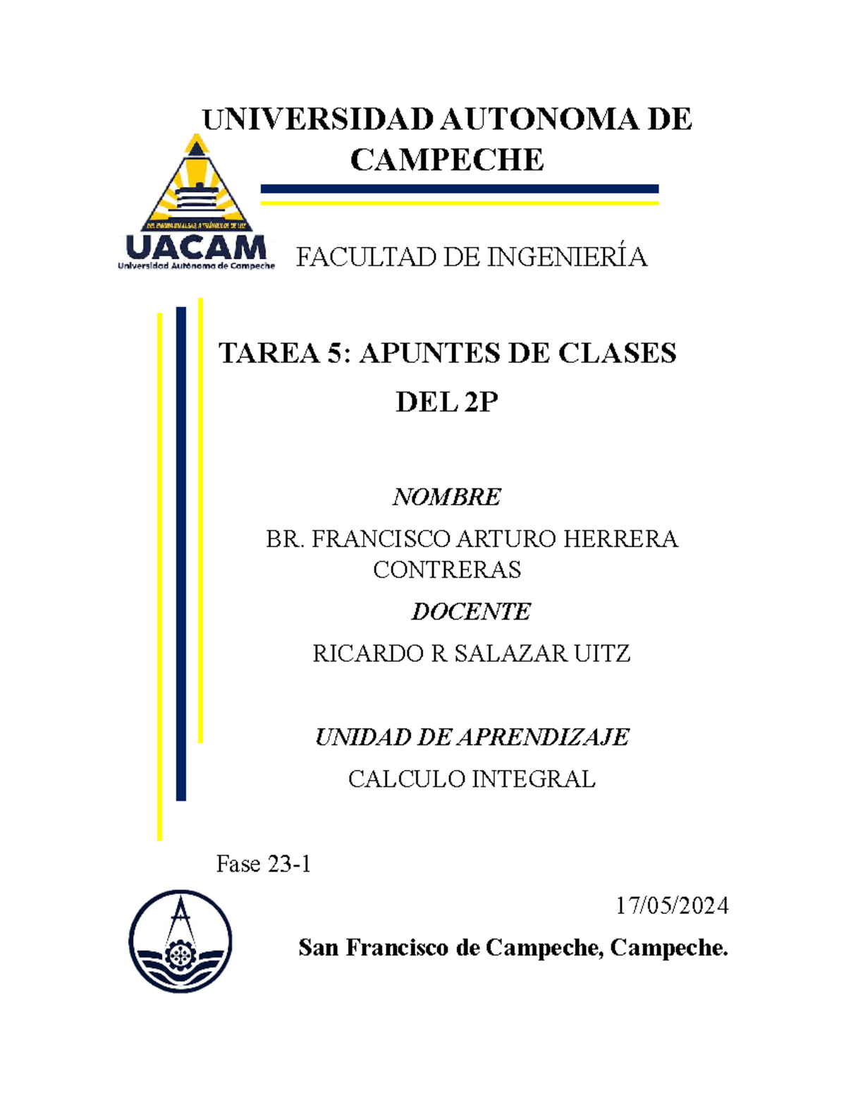 TAREA 5: APUNTES DE CLASES DE CÁLCULO INTEGRAL 2P - Studocu