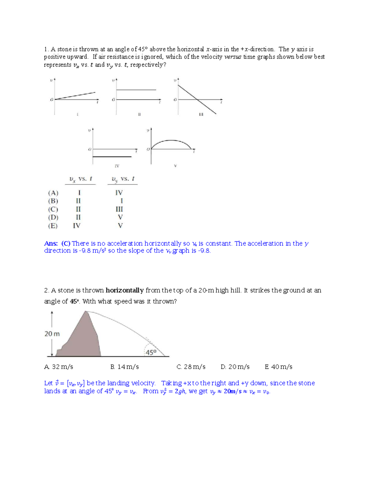 2021 PHYS 101 Midterm 1 Solutions and Explanations - Studocu