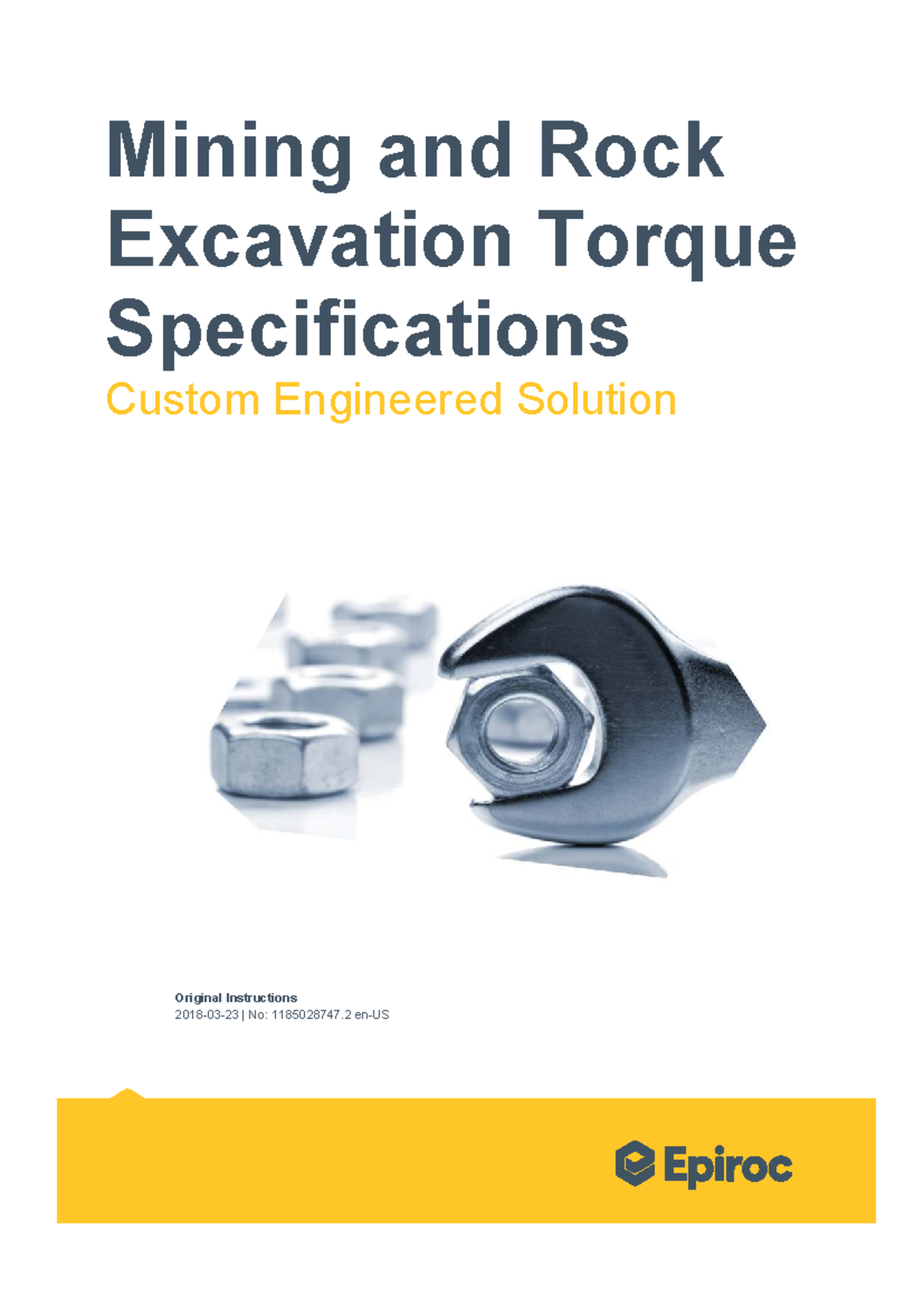 Mining and Rock Excavation Torque Specs - Document No: 1185028747.2 ...