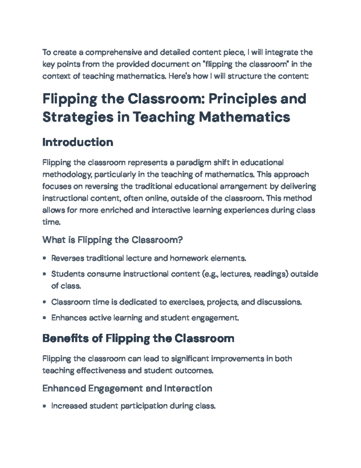 Flipping the Classroom Model: Strategies for Effective Math Teaching ...