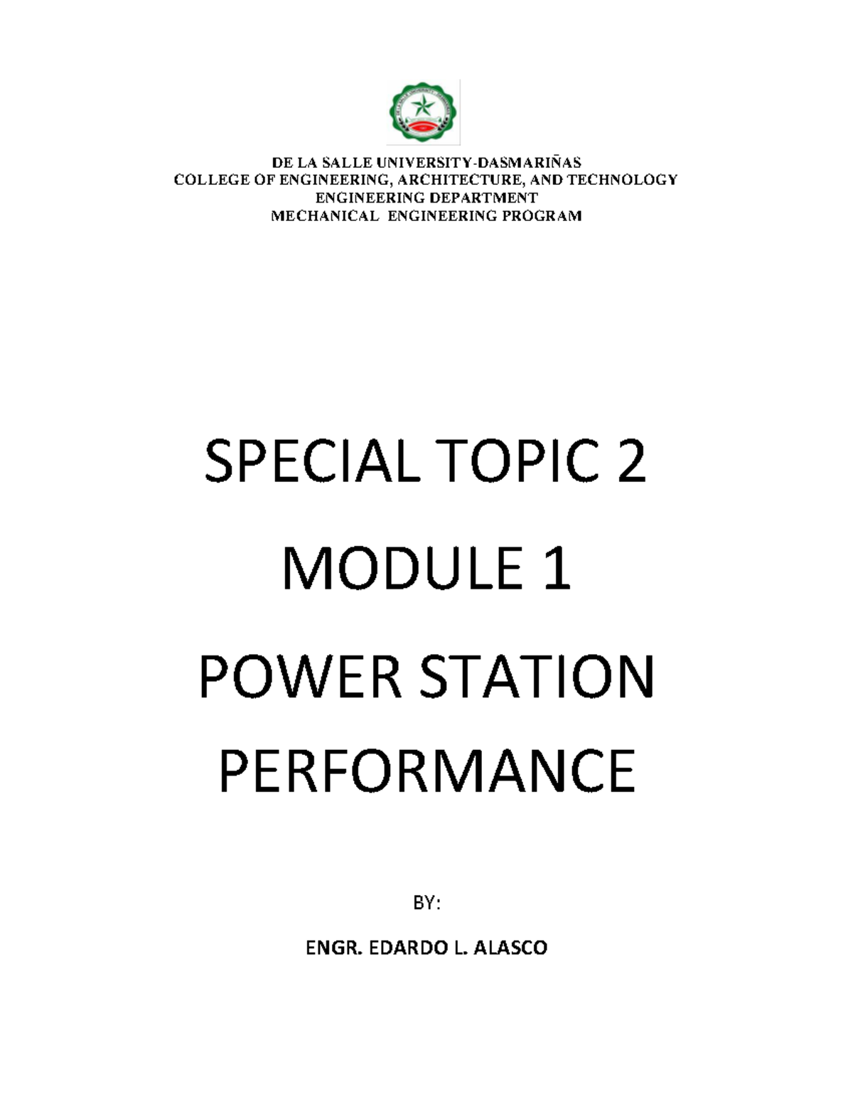 Power Station Performance Analysis - ME 2 Module 1 - Studocu