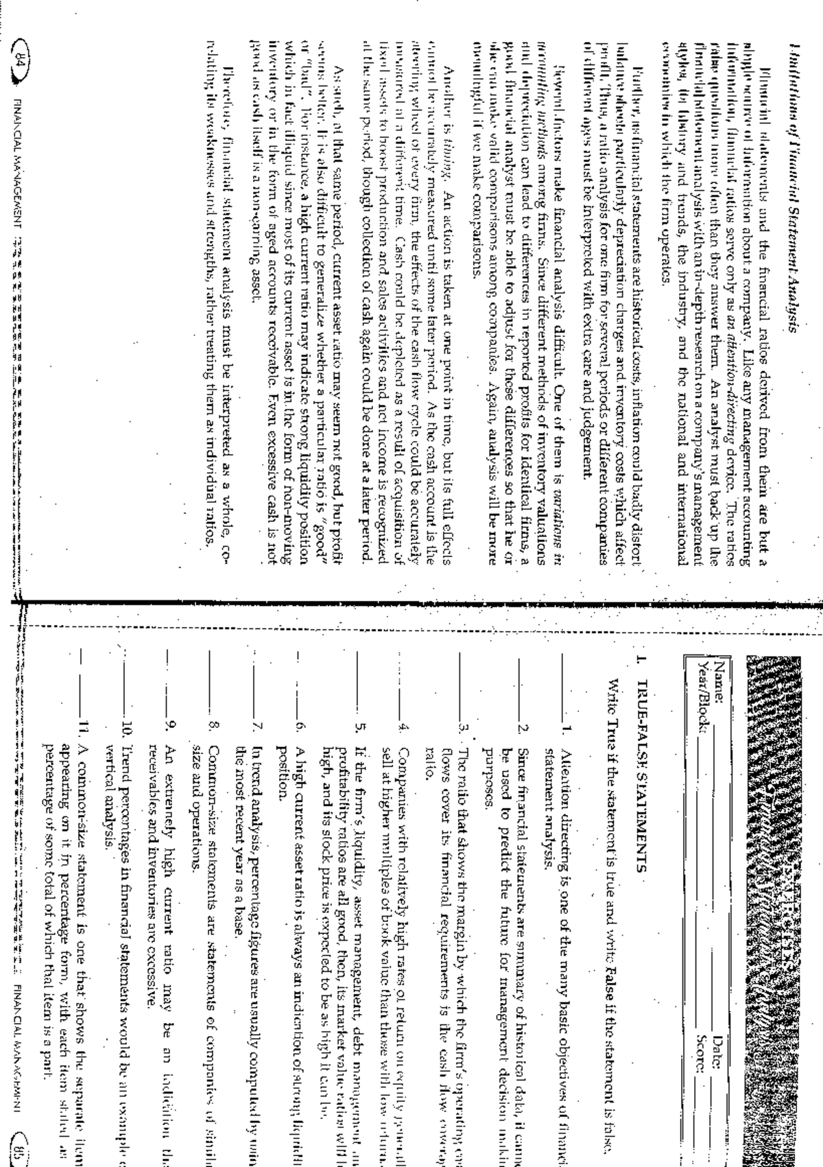 MC Problems in Financial Statement Analysis: Understanding Ratios and ...