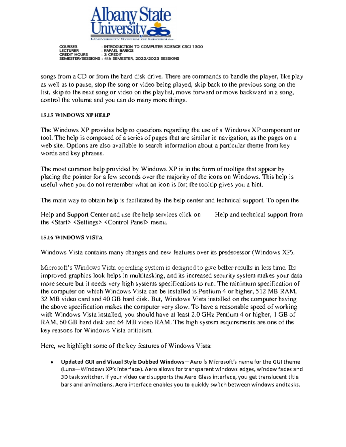 CSCI 1300 Introdution TO Computer Science BAB 20230421 044521-19 ...