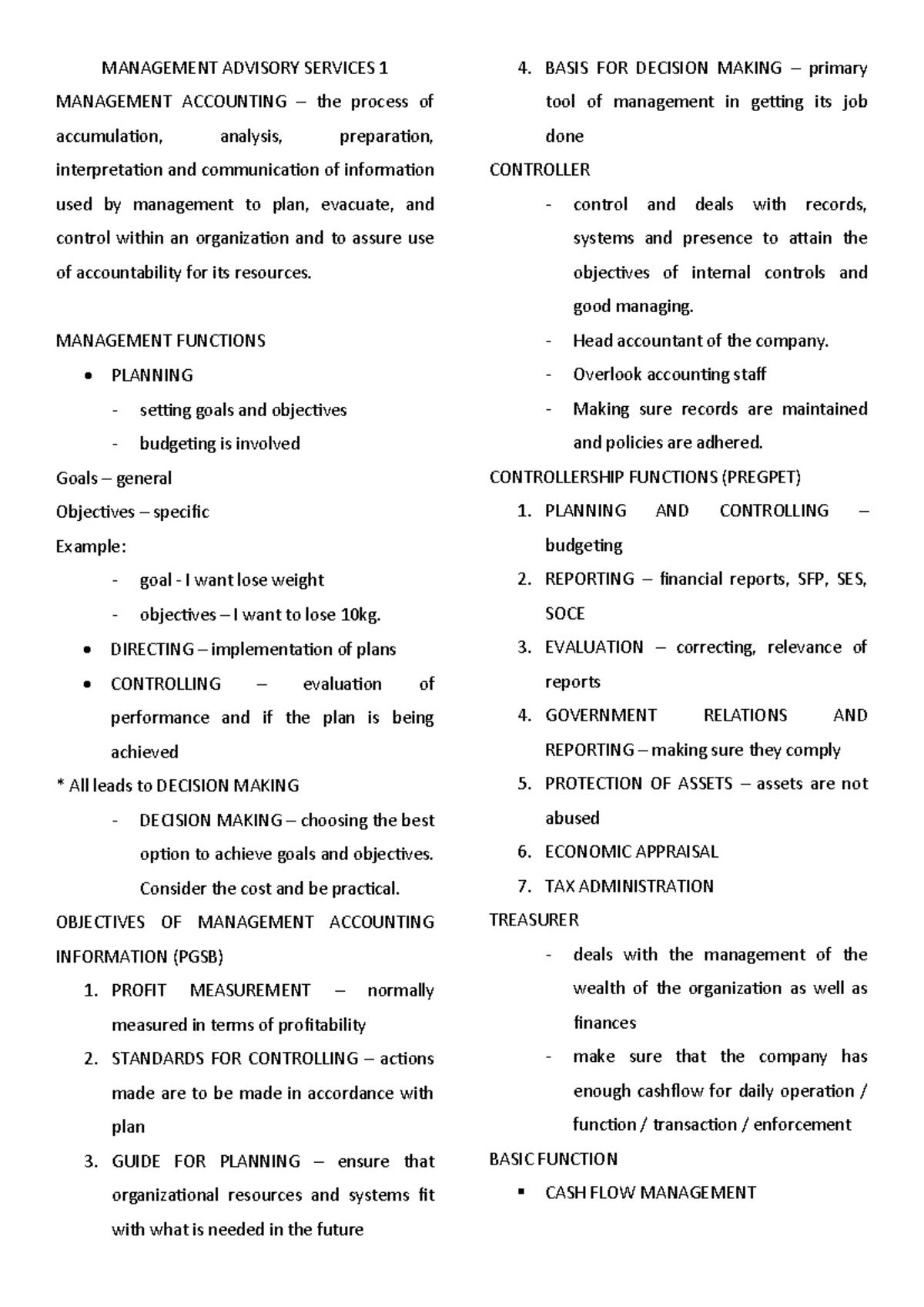 MANAGEMENT ACCOUNTING 101: Decision-Making and Cost Analysis - Studocu