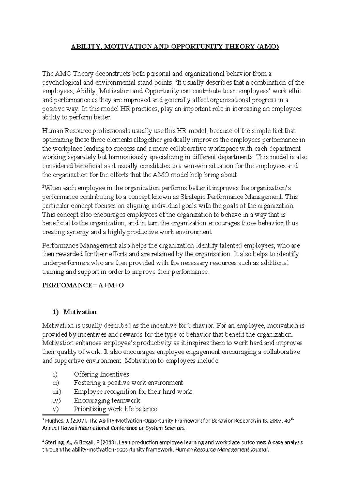 AMO Theory: Understanding Ability, Motivation, and Opportunity in HR ...