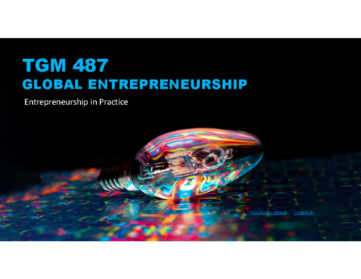 TGM 487 Final Project: Innovation Challenge in Global Entrepreneurship ...