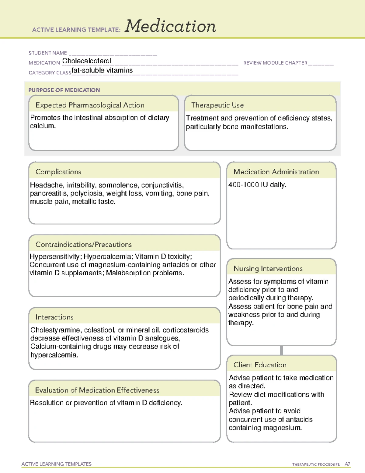 Cholecalciferol (Vitamin D3-inactive) - Drug Study Generic Name ...