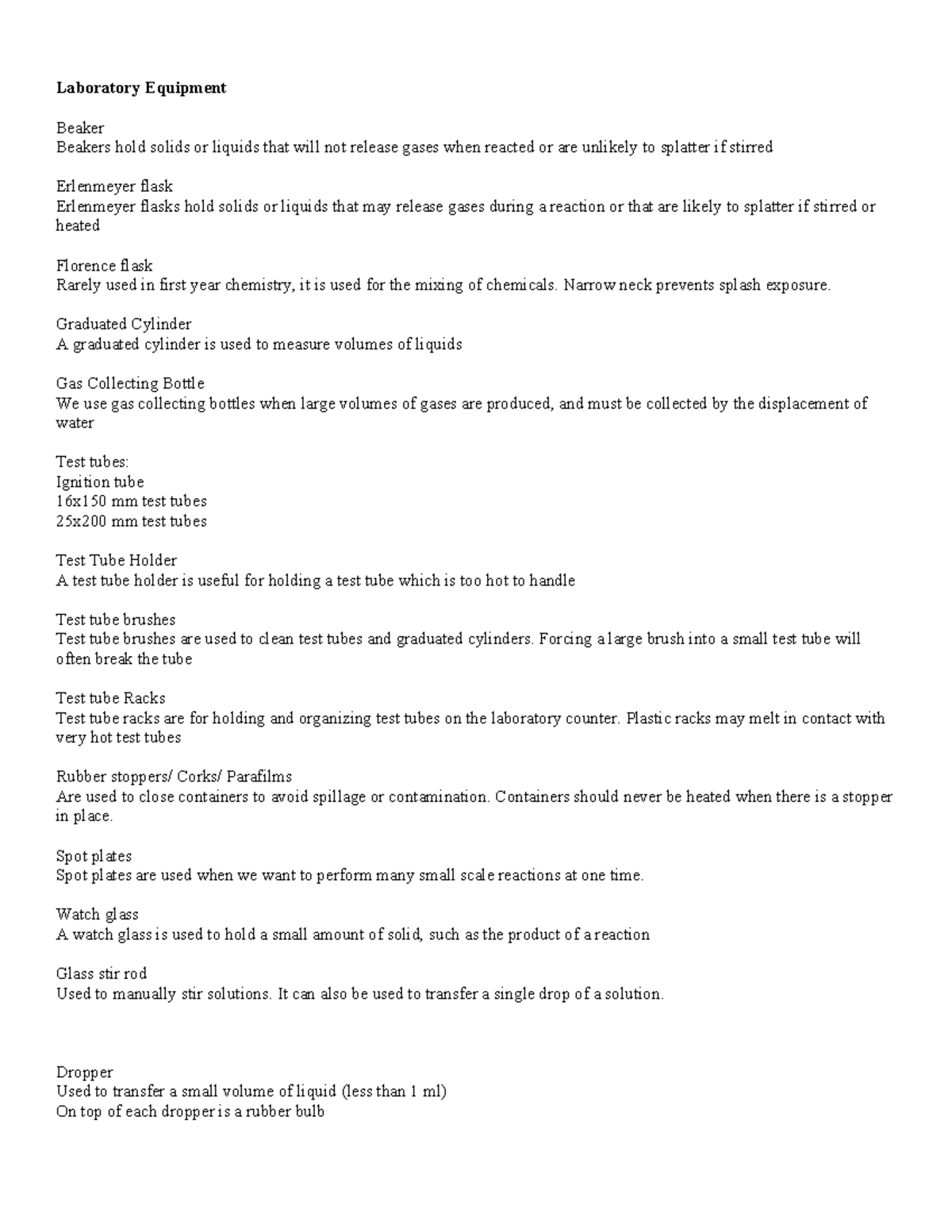 113L Laboratory Apparatus & Equipment Overview and Uses - Studocu