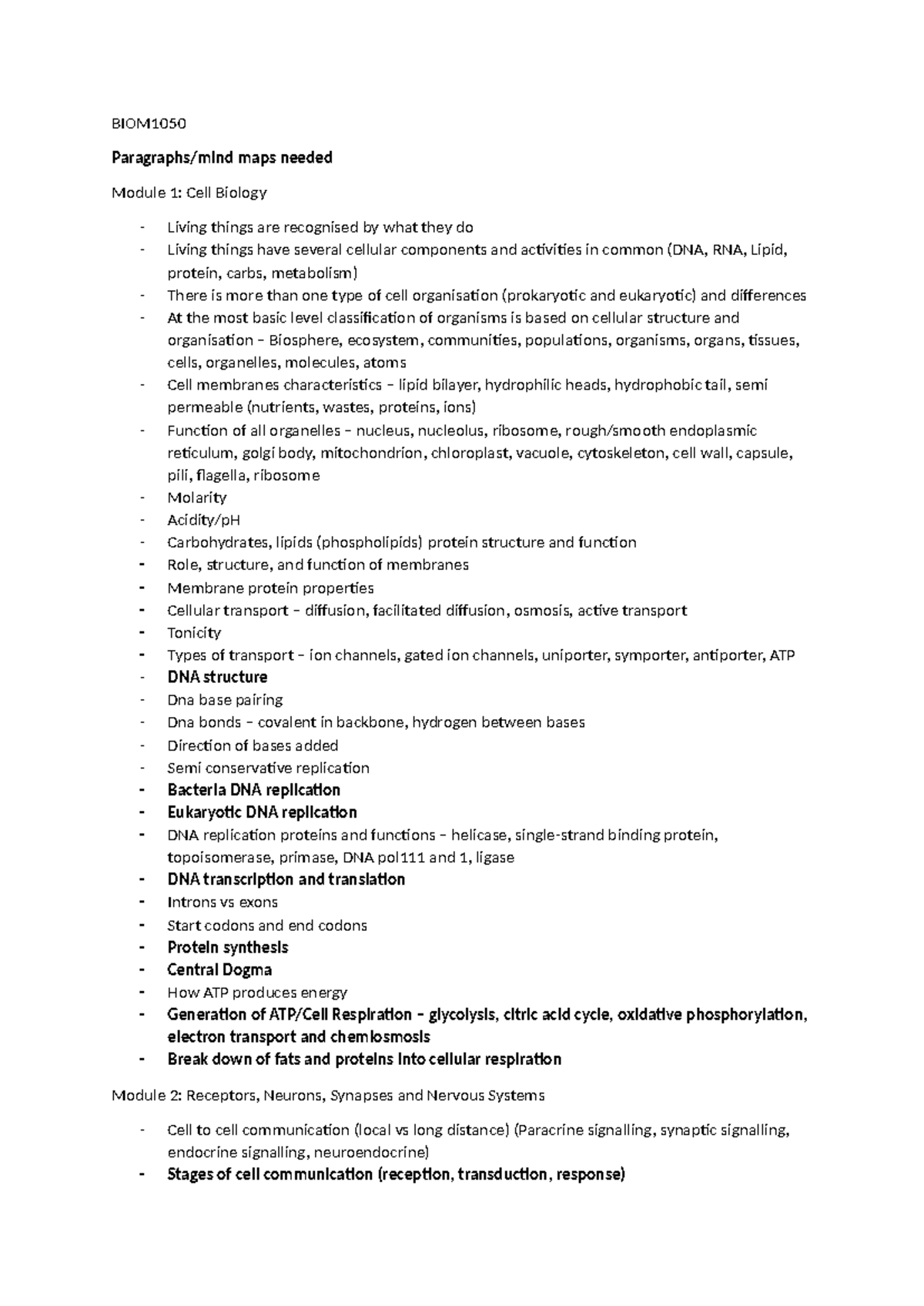 BIOM 101 Palm Cards: Key Concepts in Cell Biology & Nervous Systems ...