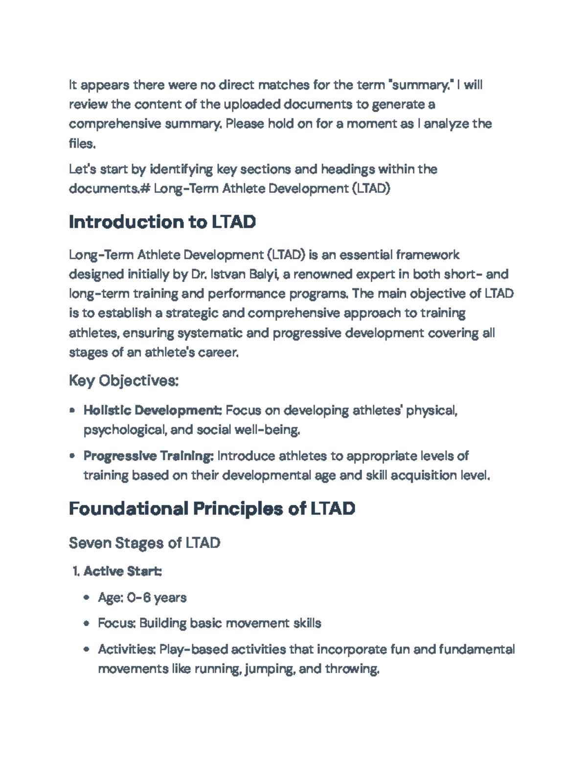Long-Term Athlete Development (LTAD) Framework Overview and Insights ...