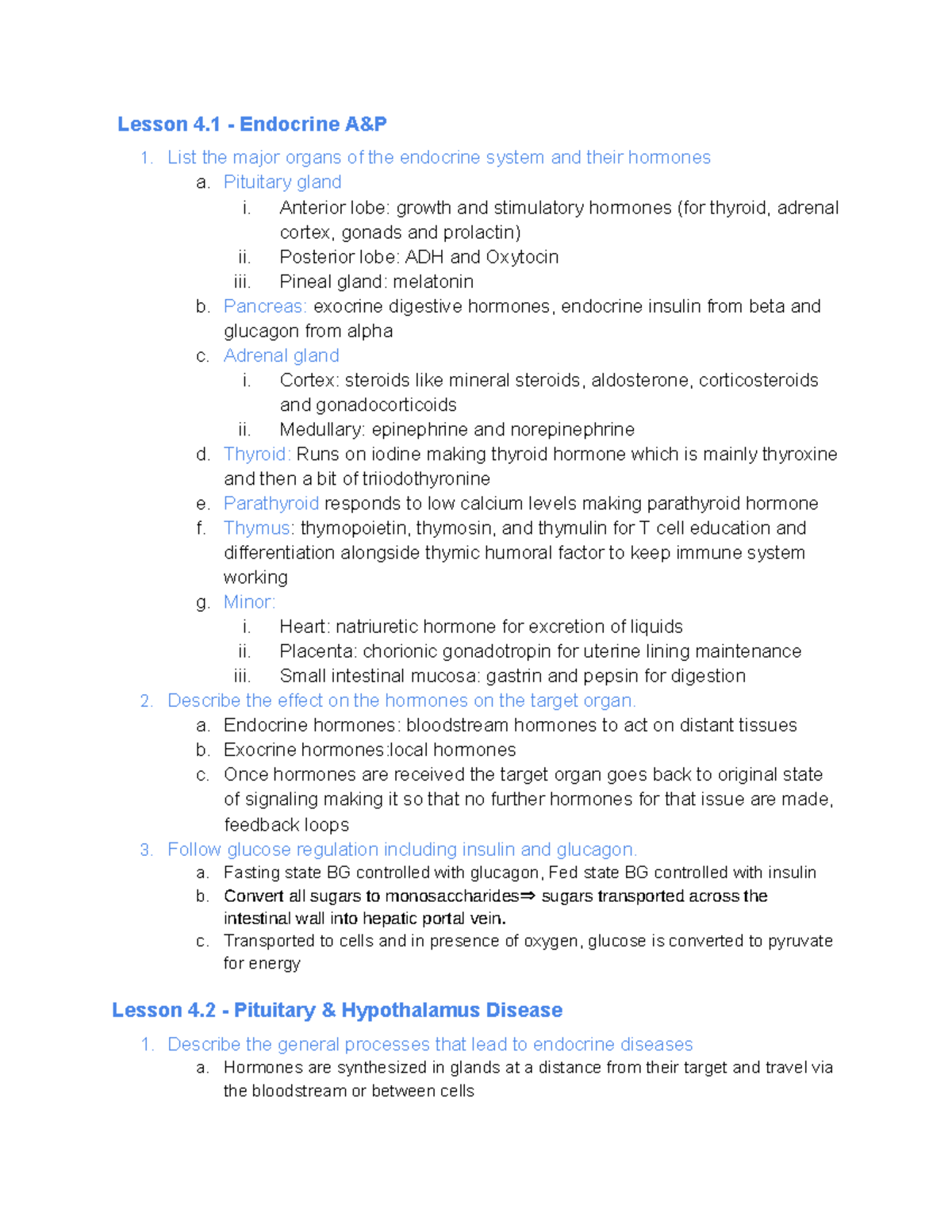 Final Exam Review: Endocrine System & Cancer Insights (BIO 101) - Studocu