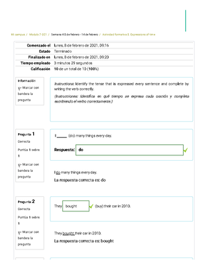 Cuestionario. Actividad formativa 7. Guess the tenses - ####### Mi campus / Modulo 7 G21 ...