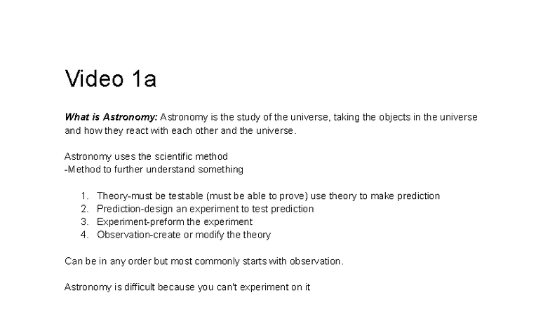 Astronomy Unit 1: Online Lecture Notes on the Universe and Its Laws ...