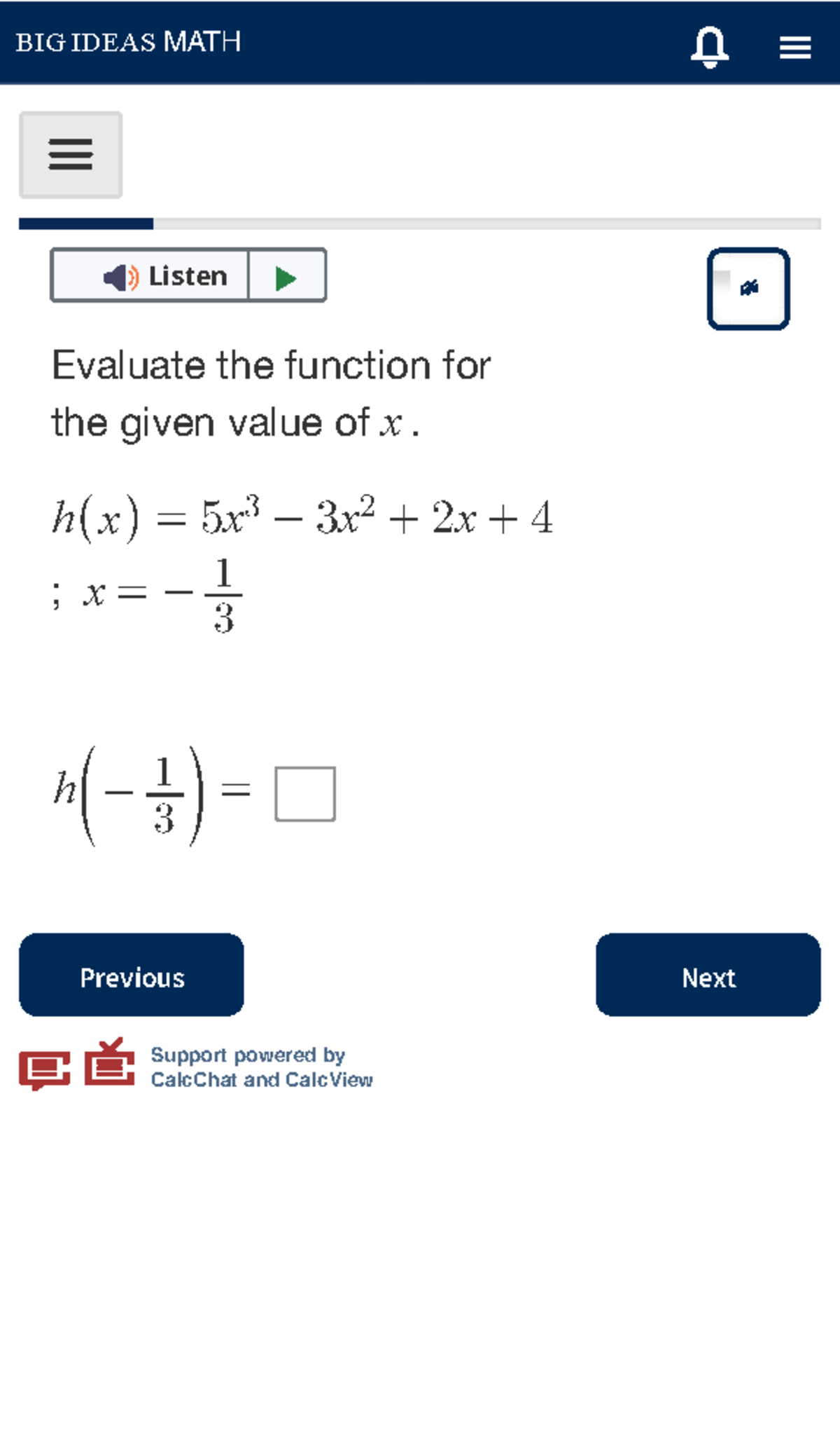 Assignment Player - BIG IDEAS MATH Previous Next Support powered by ...