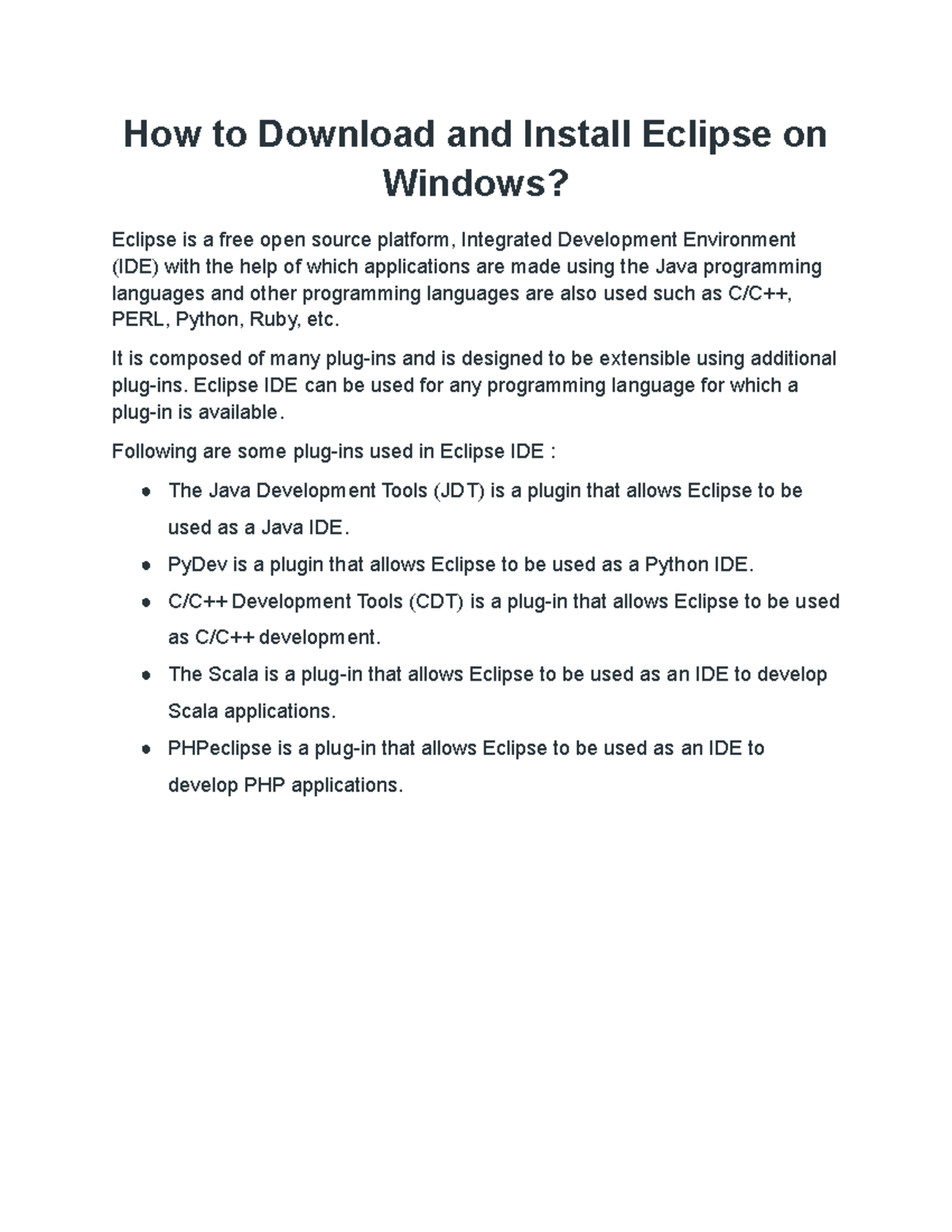 How To Download And Install Eclipse On Windows How To Download And Install Eclipse On Windows