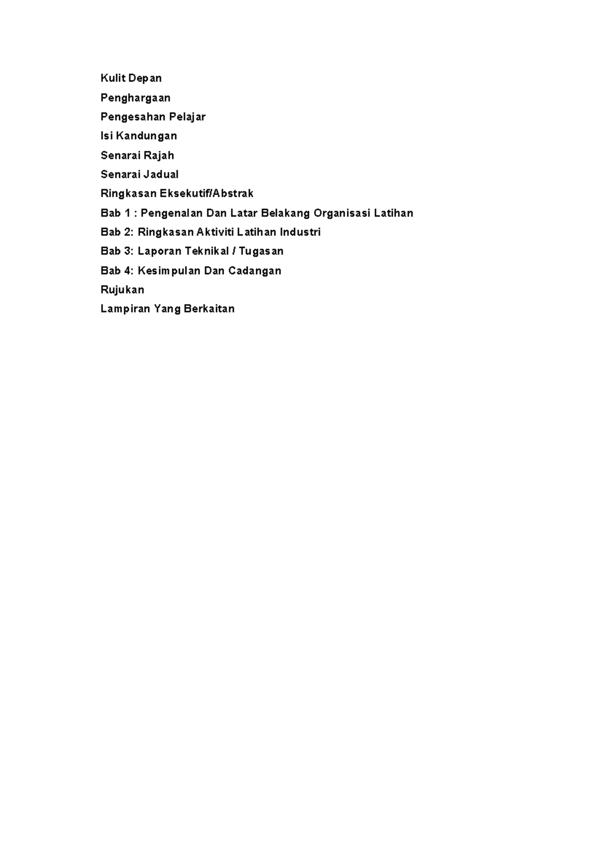 Format margin setiap muka surat - Latihan Industry - Kulit Depan ...