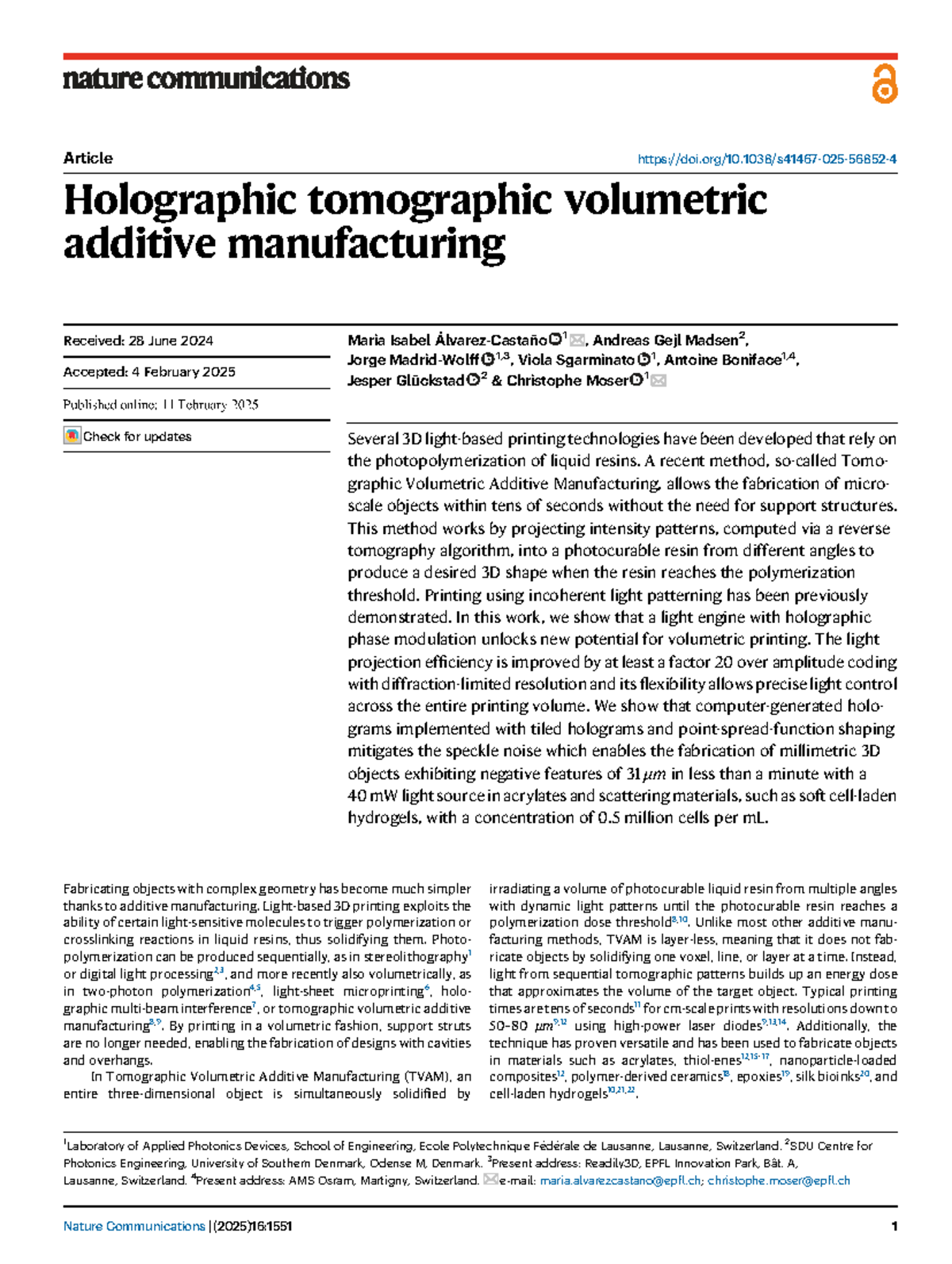Holographic Phase Encoding in Tomographic Volumetric Additive ...