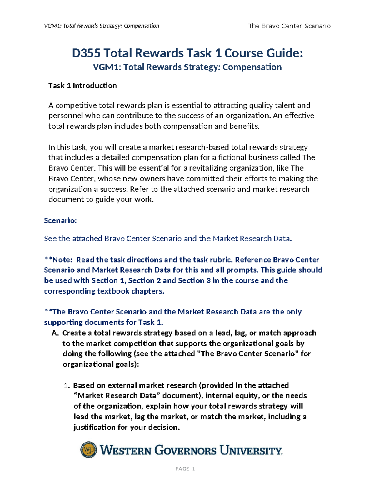 D355 Total Rewards Task 1: Comprehensive Course Guide - Studocu