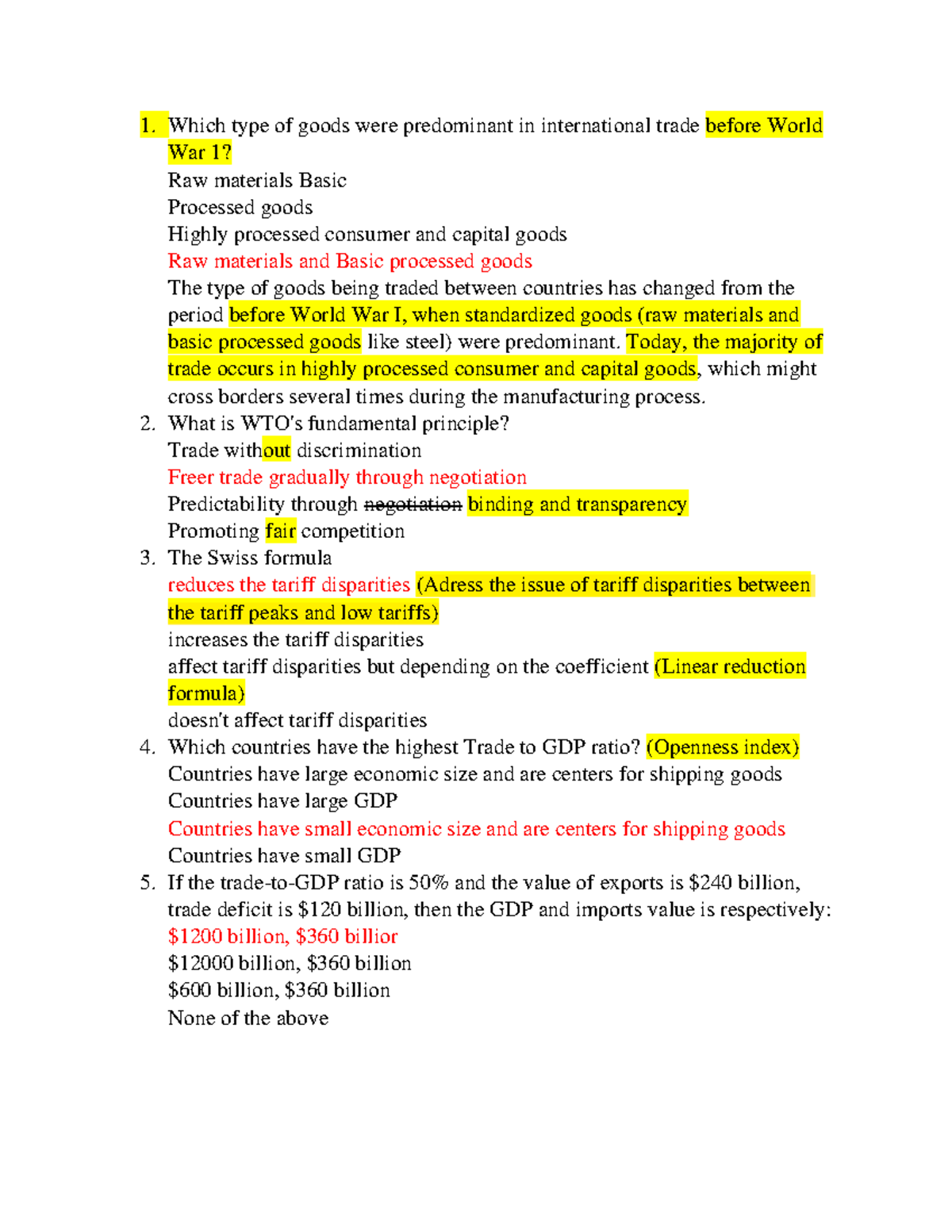 Topic 1,2 - 224 - Which type of goods were predominant in international ...