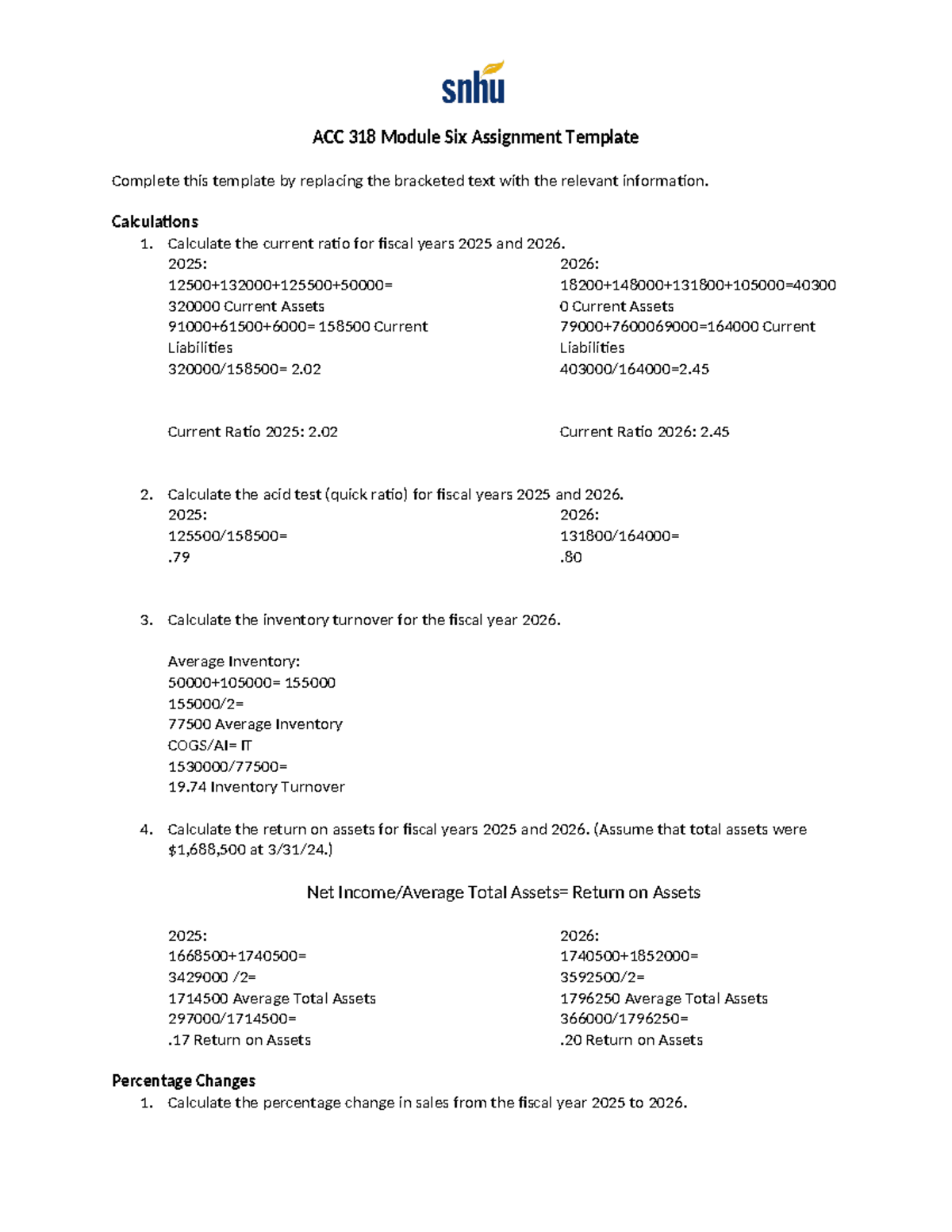 ACC 318 Module Six Assignment Template - ACC 318 Module Six Assignment ...