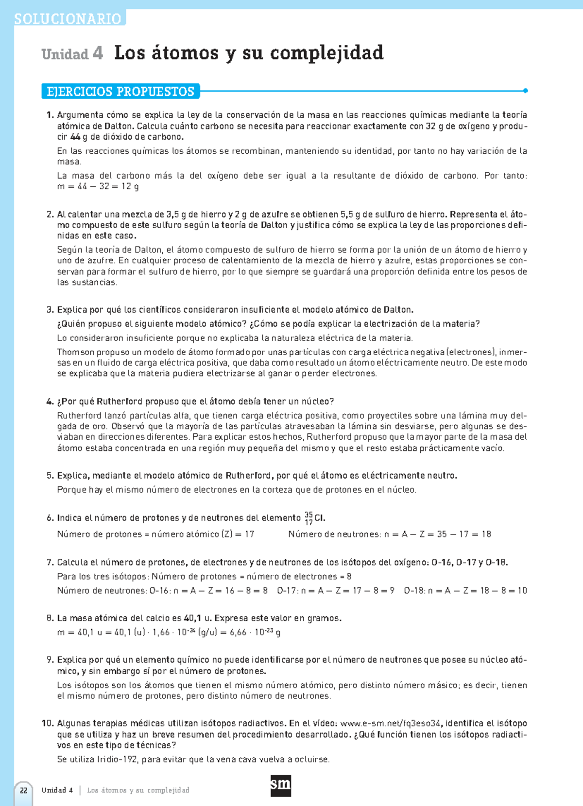TEMA 4 Los atomos y su complejidad - 22 Unidad 4 Los átomos y su ...