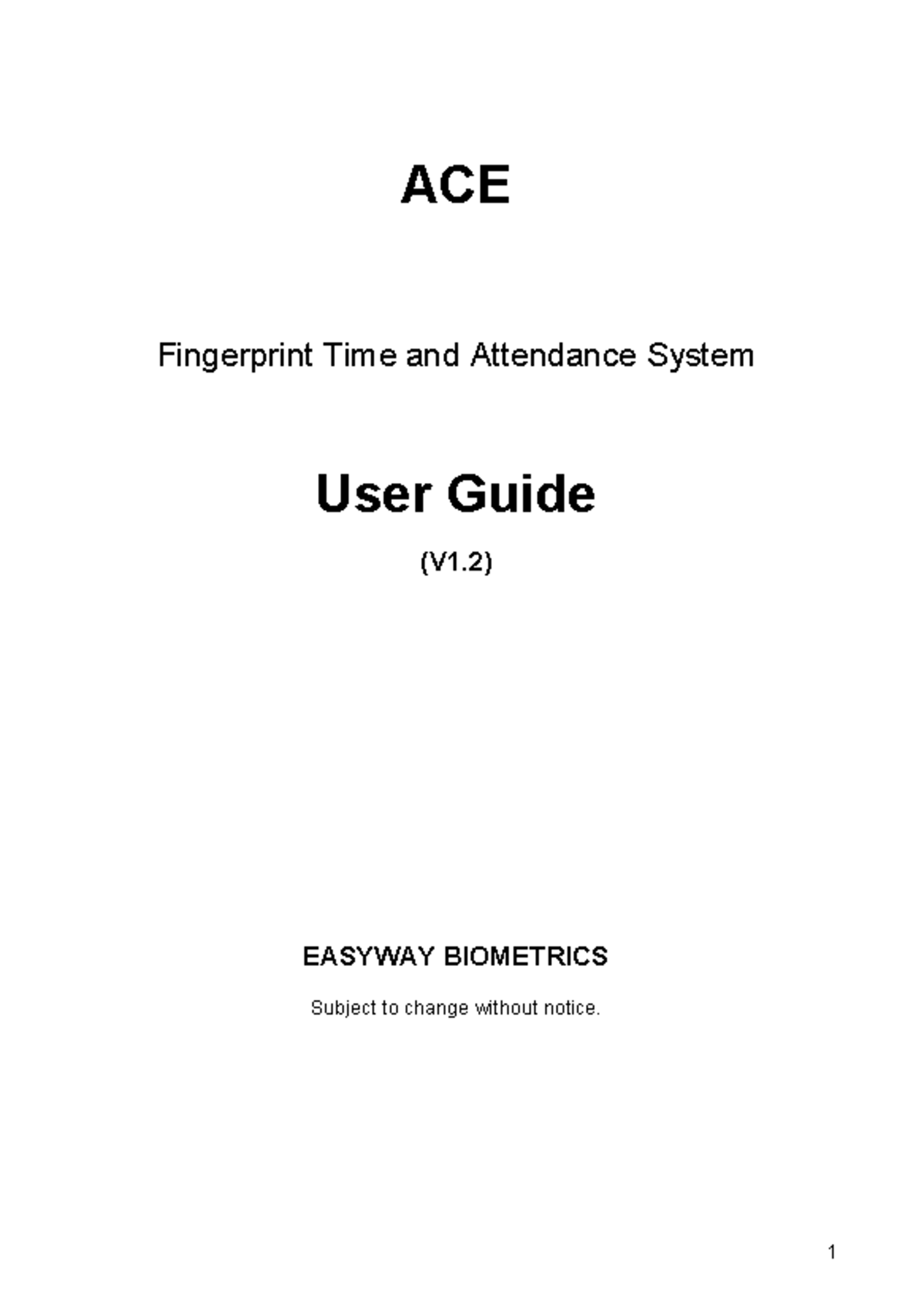 (K) Manual Ace - fdhhjngfjhgdhgd - ACE Fingerprint Time and Attendance ...