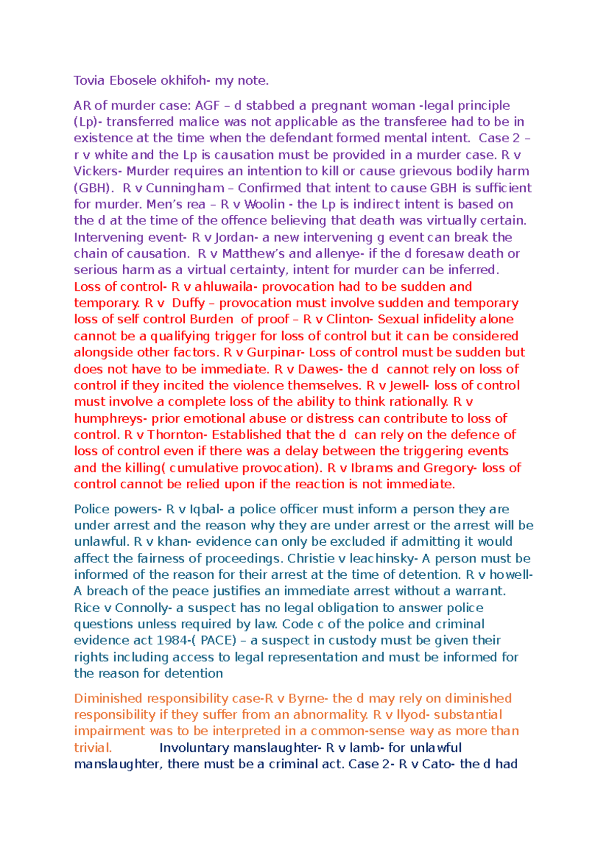 BTEC Applied Law Notes: Key Legal Principles for Final Exams - Studocu