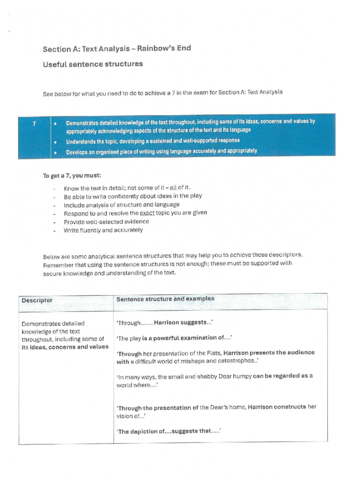 Text Analysis Strategies for Achieving a 7 in Exam (PD) - Studocu