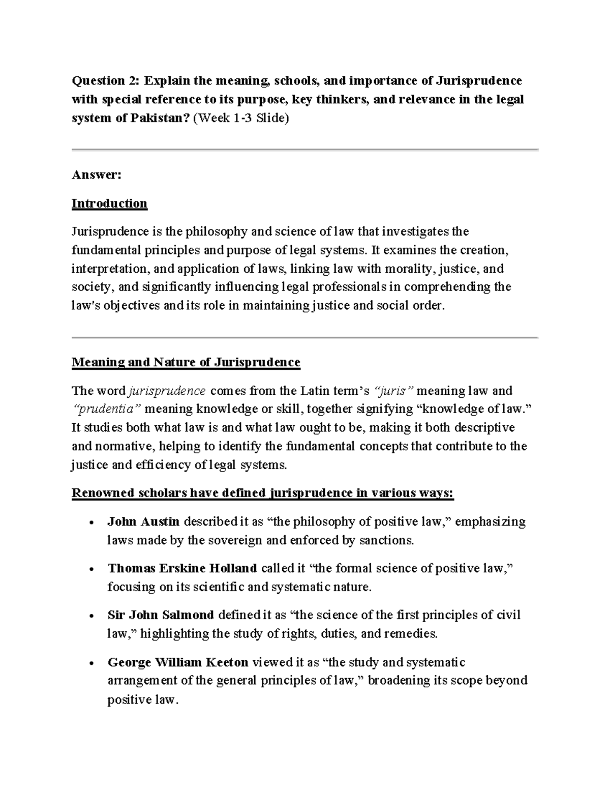 Jurisprudence in Pakistan: Meaning, Schools, and Importance (Week Slide ...