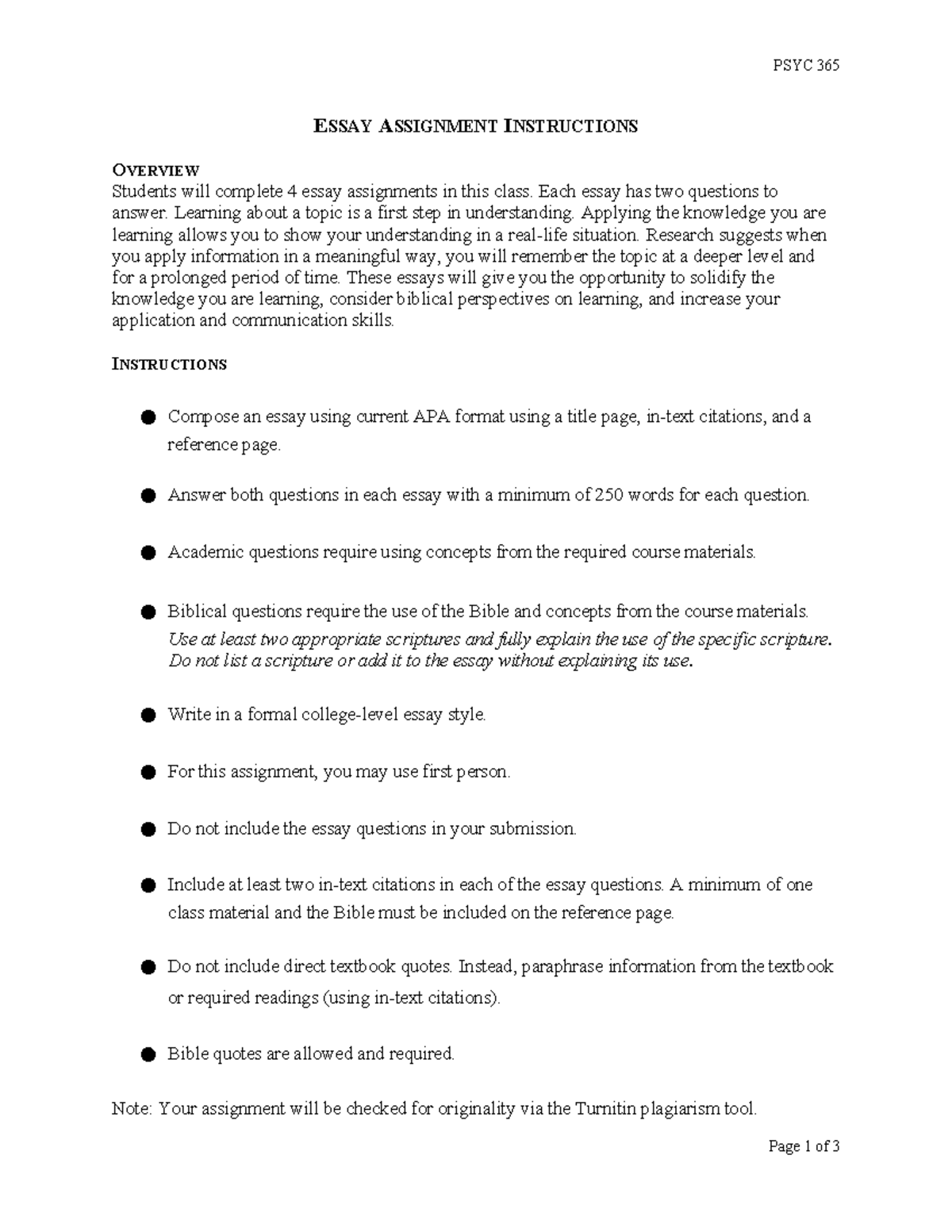 PSYC 365 ESSAY ASSIGNMENT GUIDELINES AND PROMPTS - Studocu