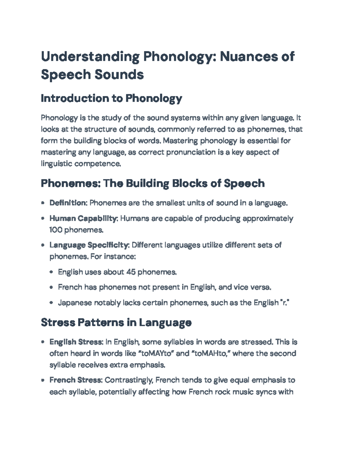 Understanding Phonology: Insights into Speech Sounds and Structures ...