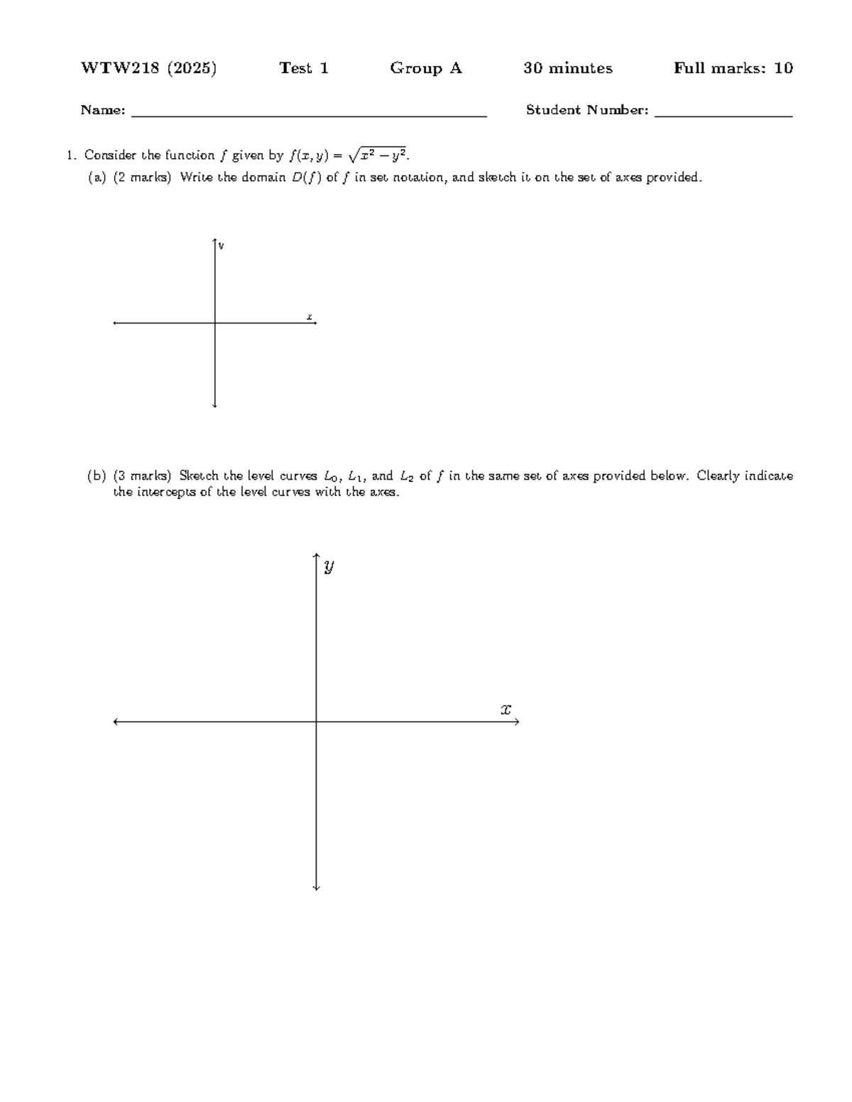 WTW218 Test 1 Group A Practice Test and Solutions - Studocu