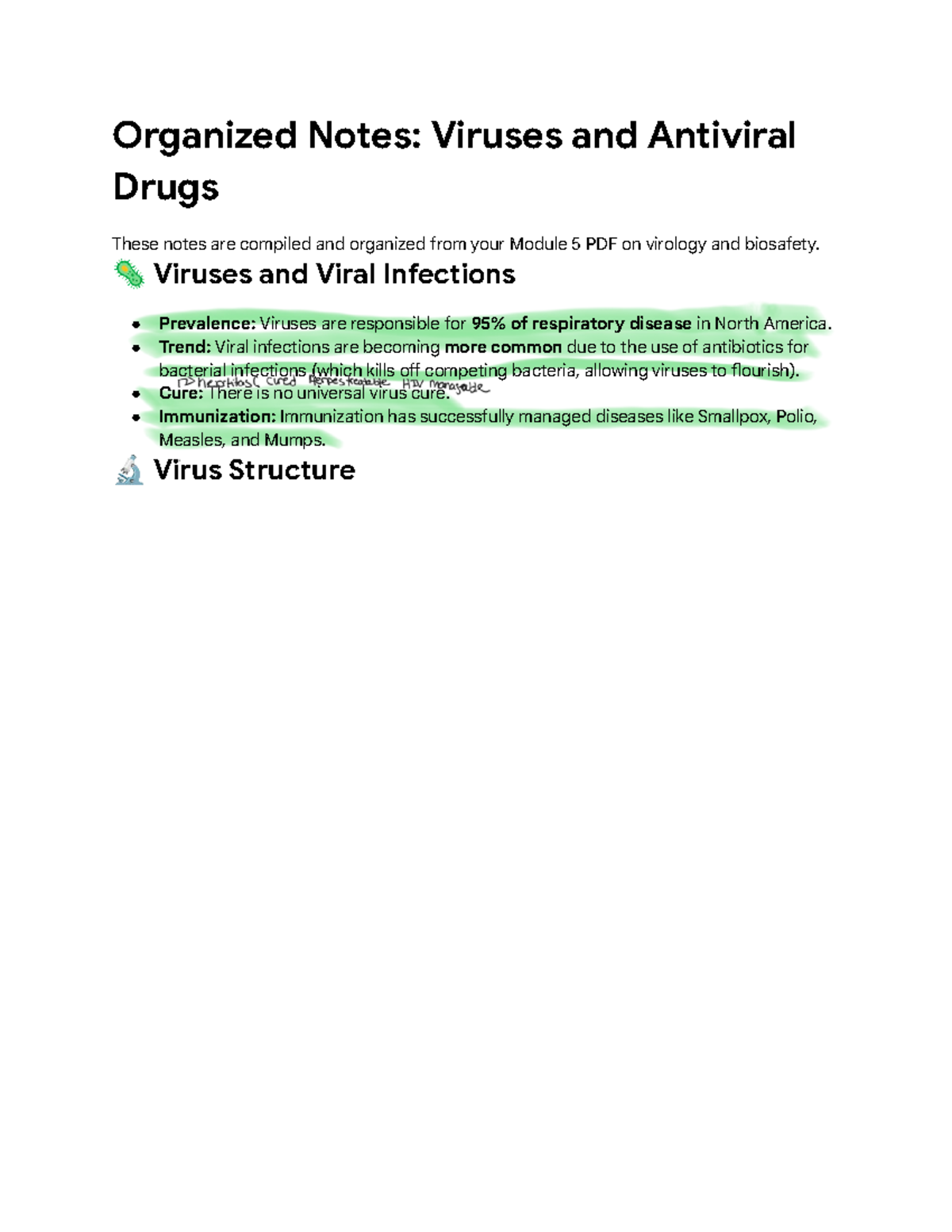 Antiviral Drugs and Viruses: Organized Notes (Module 5) - Studocu