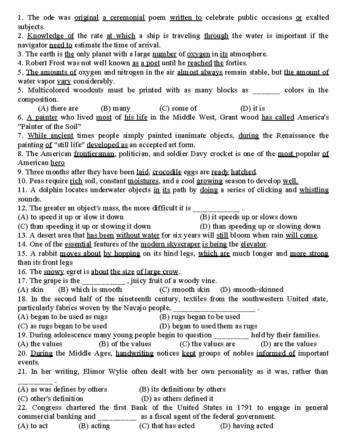 Error Correction Exercises for English Language Mastery - Studocu
