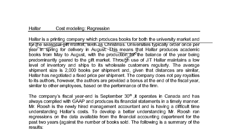 Hallar Cost Modeling: Regression Analysis for Management Accounting ...