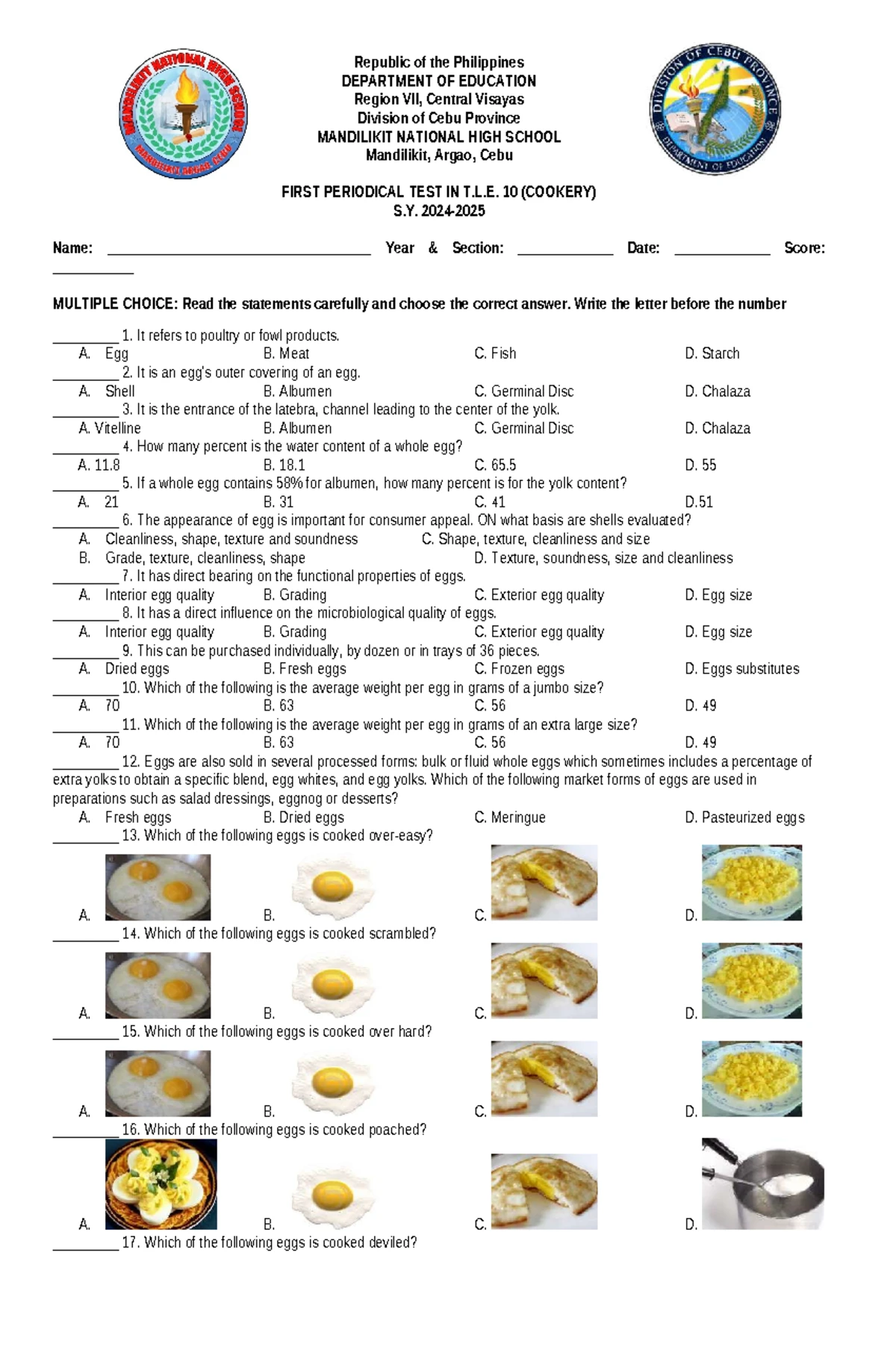 MAPEH 9 - First Periodical Test Review and Exam Guide - Studocu