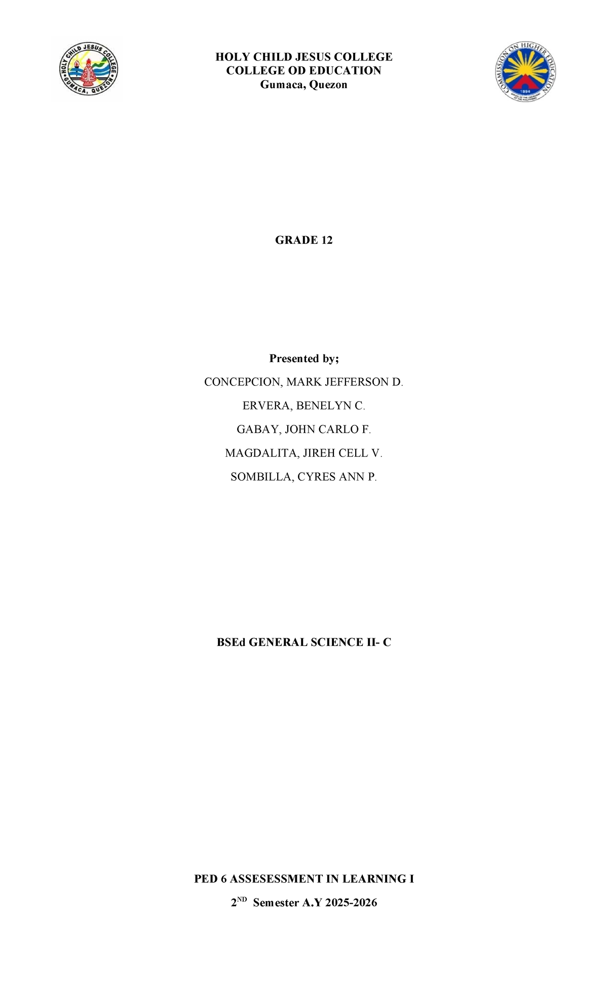 BSEd General Science C PED 6 2nd Sem Lesson Plan: Earth Life Sciences ...