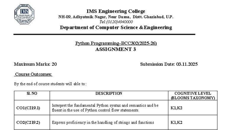 C219 Python Assignment 3: Mastering Data Structures & Functions - Studocu