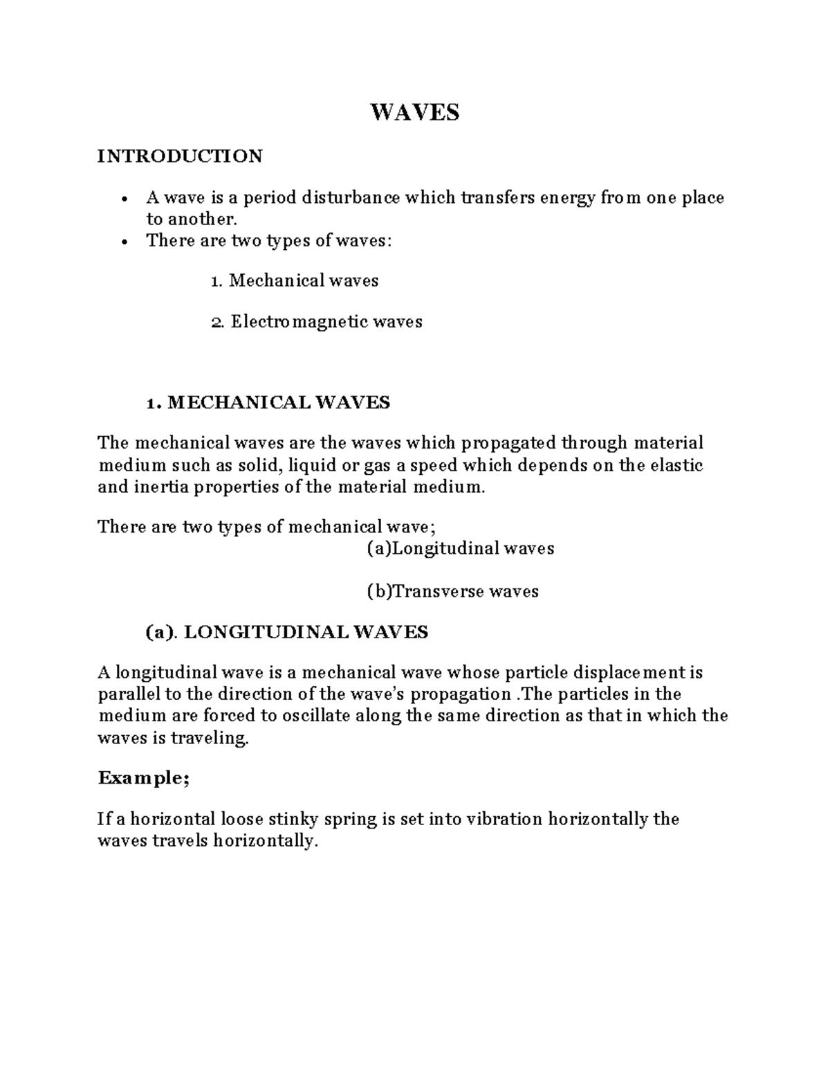 Physics FORM 4 - Waves Introduction and Behavior Study Guide - Studocu