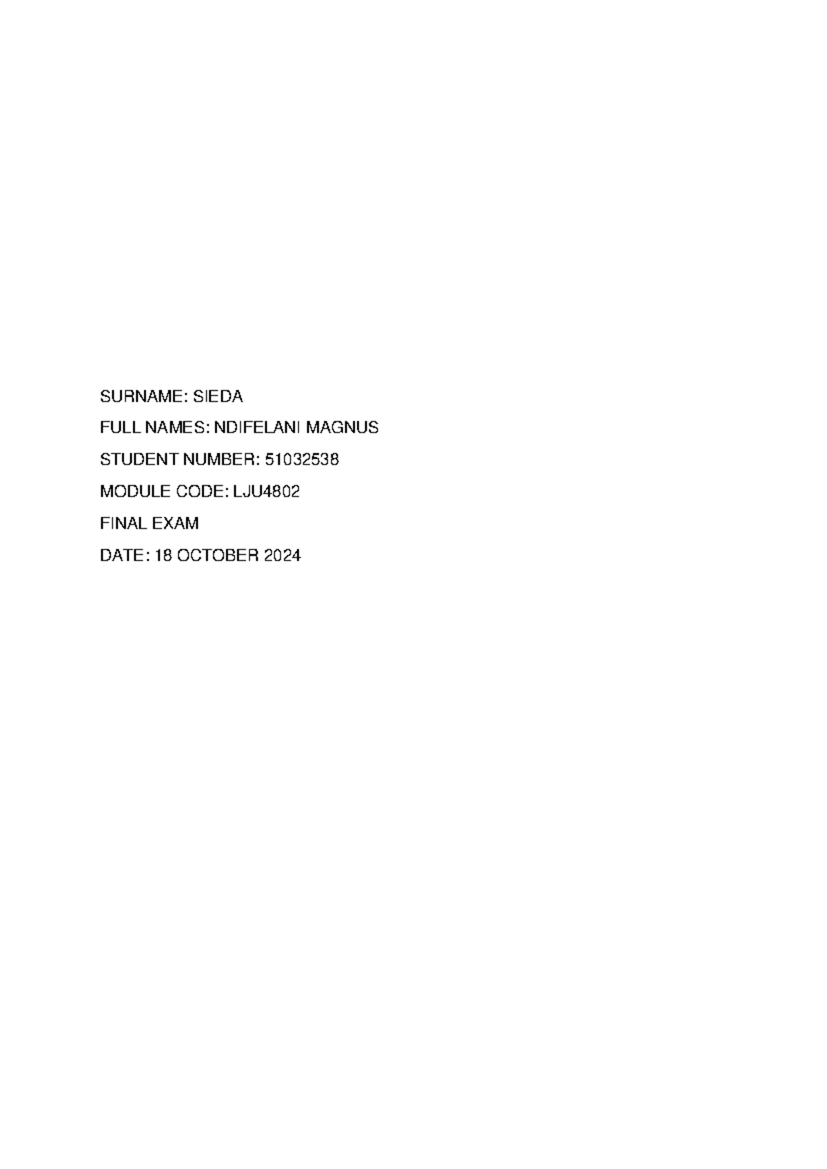 Magnus Final Exam Notes for LJU4802 - Legal Practice Act & Ethics - Studocu