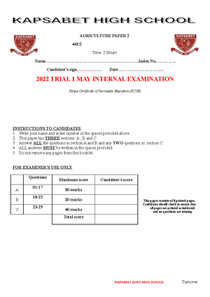 FORM 1 Agric Simplified Notes - AGRICULTURE NOTES FORM 1 SIMPLIFIED ...