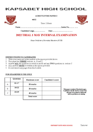 FORM 1 Agric Simplified Notes - AGRICULTURE NOTES FORM 1 SIMPLIFIED ...