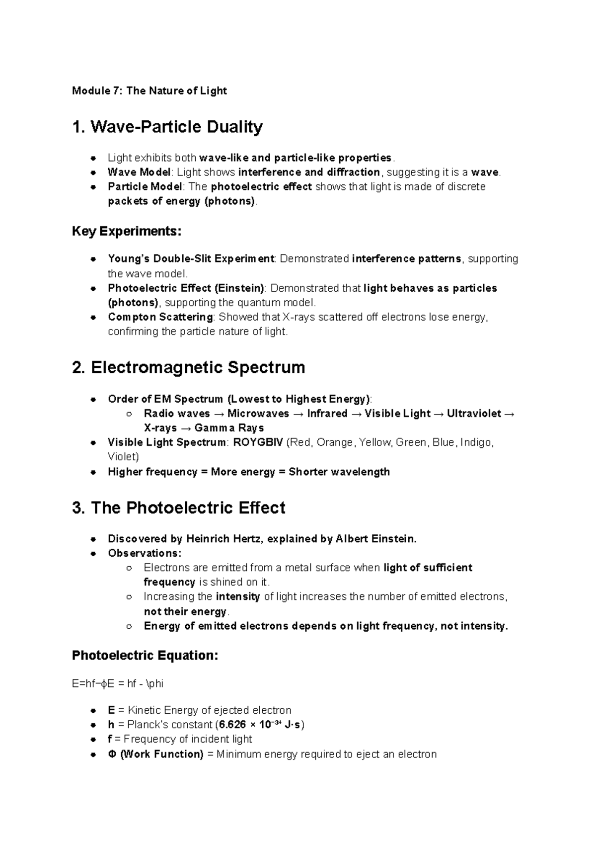 Physics Module 7: Understanding the Nature of Light and Relativity ...