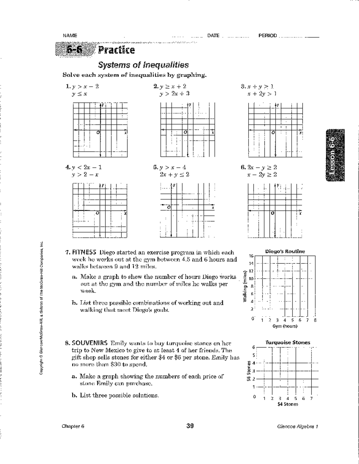 6-6 practice systems of inequalities and graphing solutions - Studocu