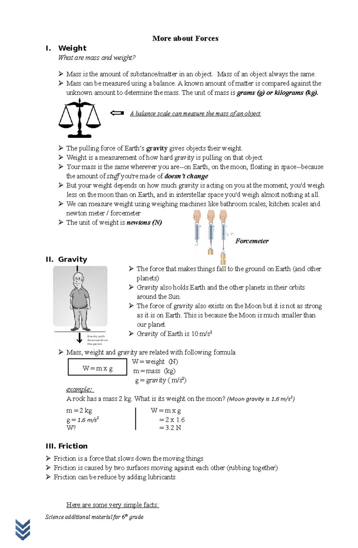 Forces and Motion Concepts: A Grade 6 Science Overview - Studocu