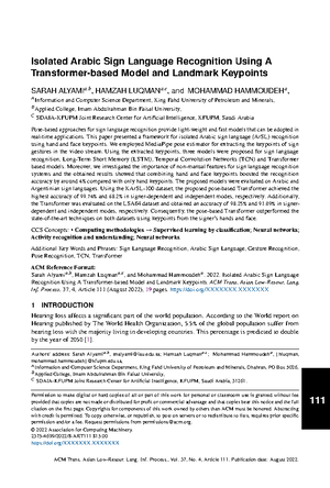 Sign Language Transformers: Joint Recognition & Translation in SLRT/SLTT - Studocu