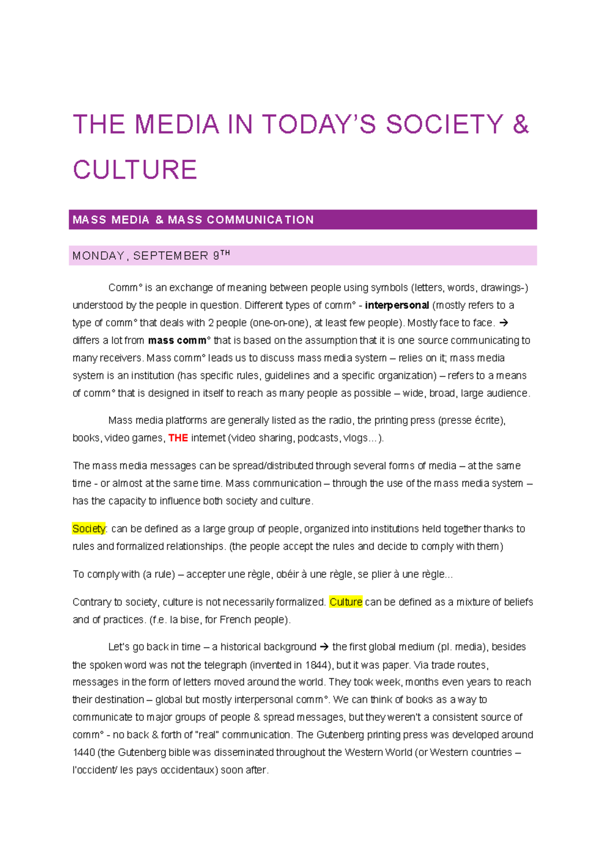 KURS: Media in Society - Mass Communication & Cultural Impact Analysis ...
