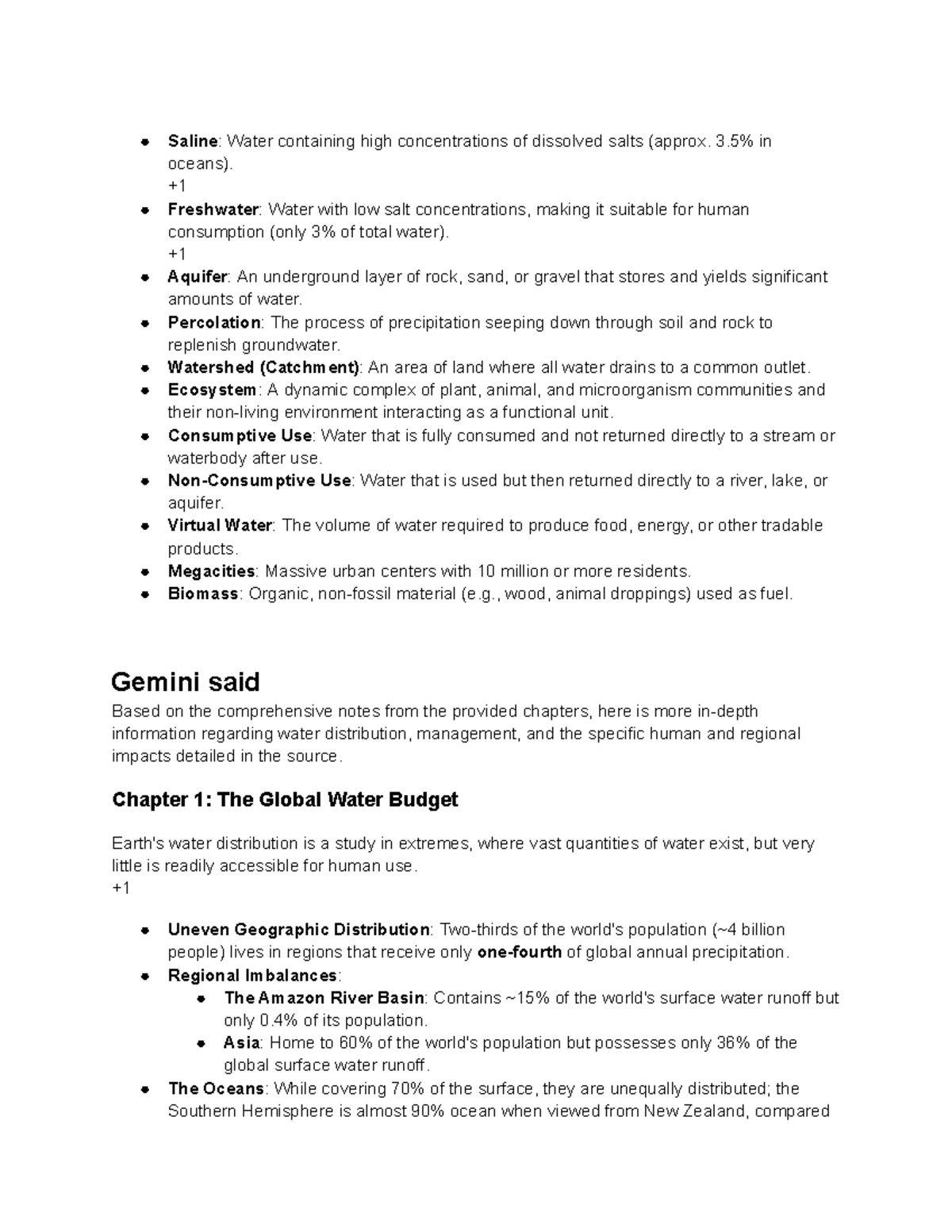 Chapter Notes on Water Distribution and Management - Studocu