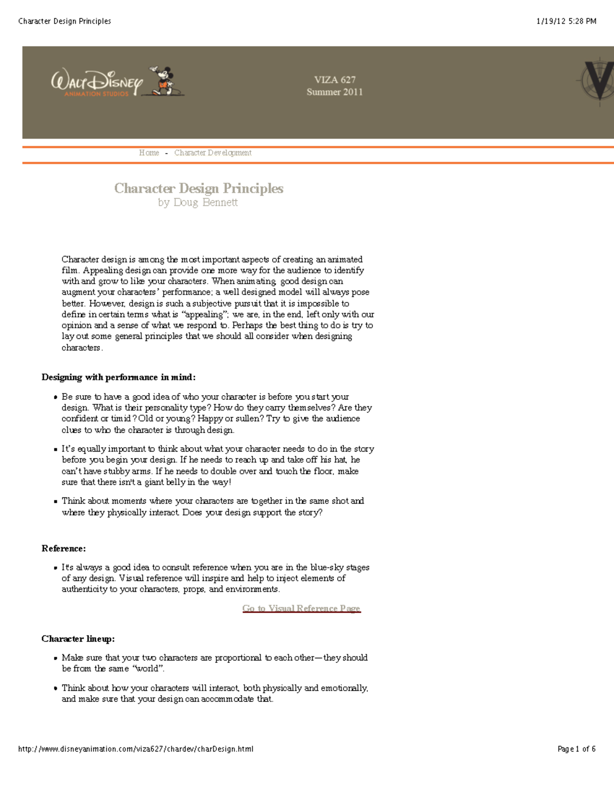 Character Design Principles in Animation: Key Guidelines - Studocu